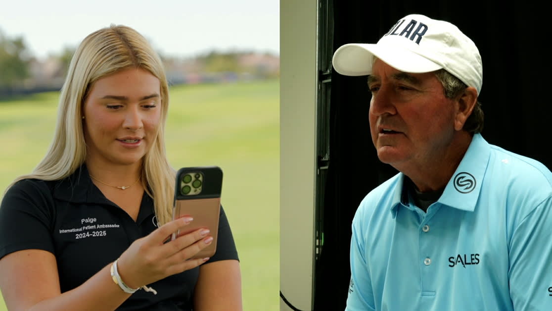 Gene Sauers bonds with fellow survivor Shriners Patient Ambassador Paige