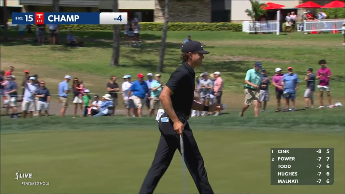 Cameron Champ sends tee shot 2 feet from the cup at Valspar
