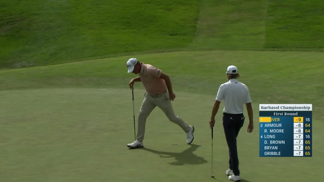 Lucas Glover dials in tee shot to set up birdie at Barbasol