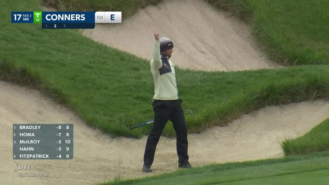 Corey Conners' slow-rolling bunker birdie hole-out at Wells Fargo