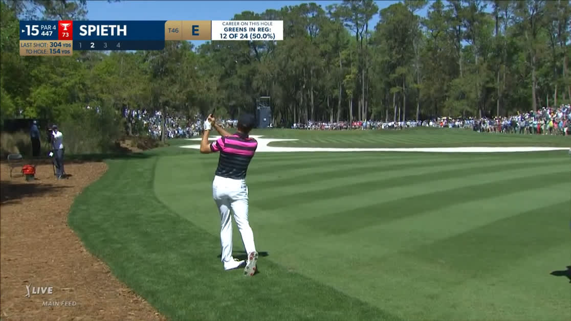 Jordan Spieth sticks approach to set up birdie at THE PLAYERS