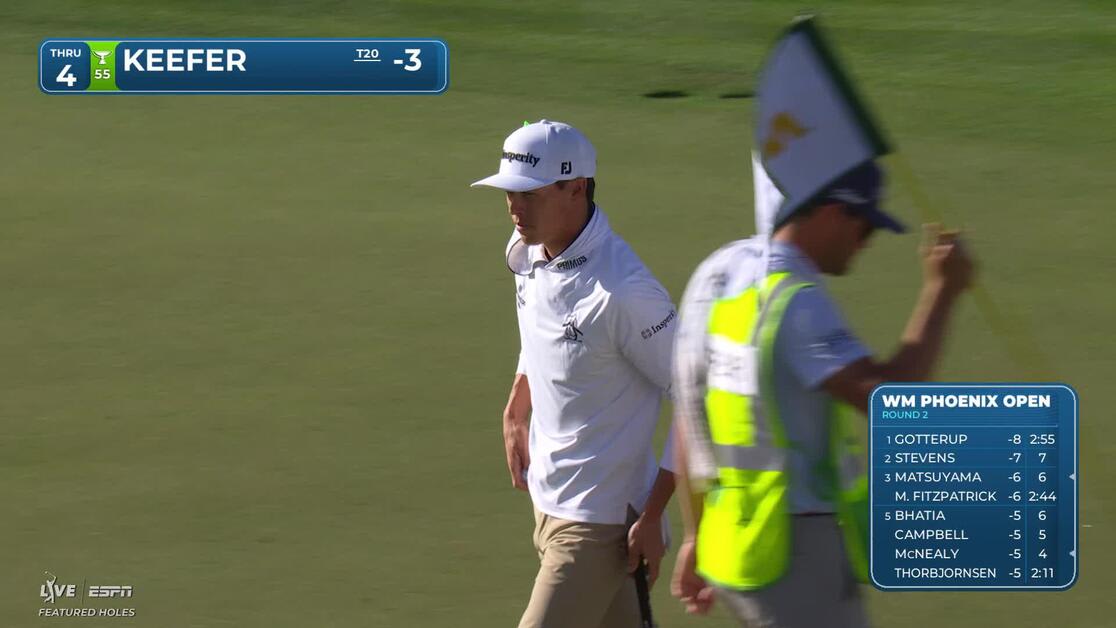 John Keefer sinks 13-foot birdie putt on No. 4 at WM Phoenix Open