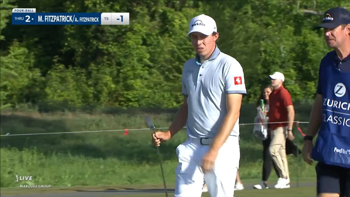 Matt Fitzpatrick nearly holes chip shot from 31-yards at Zurich Classic