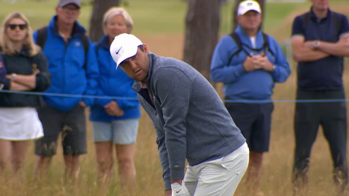 Scottie Scheffler chips it close to yield birdie at Genesis Scottish Open