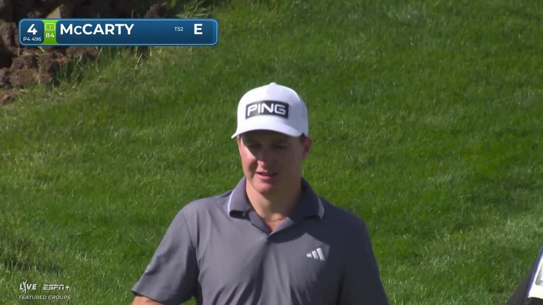 Matt McCarty from rough hits approach to 7 feet, sets up birdie on No ...