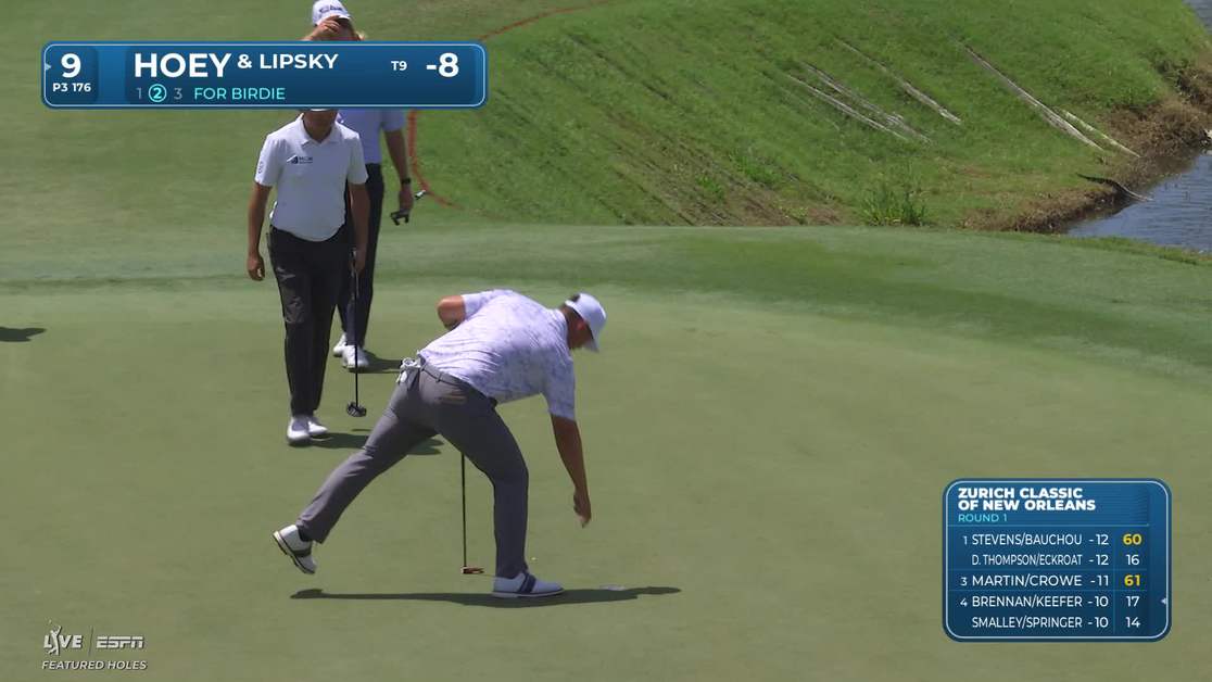 Hoey/ Lipsky makes birdie on No. 9 at Zurich Classic