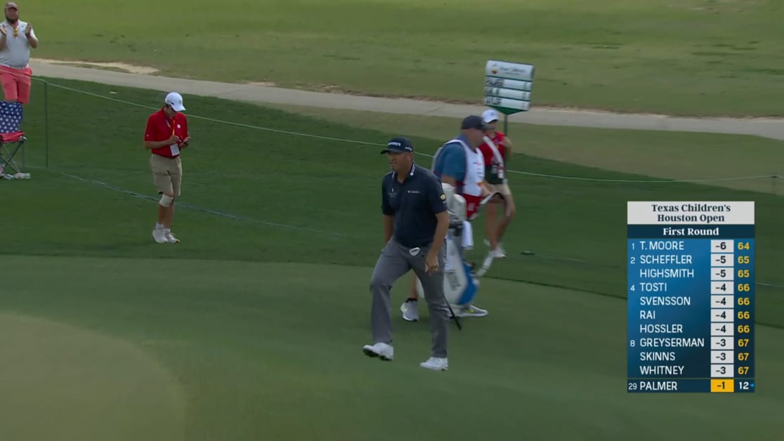 Ryan Palmer chips in for birdie at Houston Open
