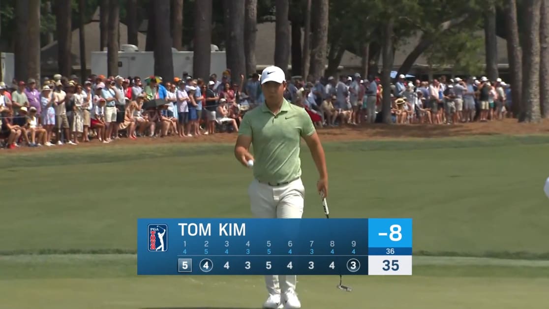 Tom Kim makes birdie on No. 9 at RBC Heritage