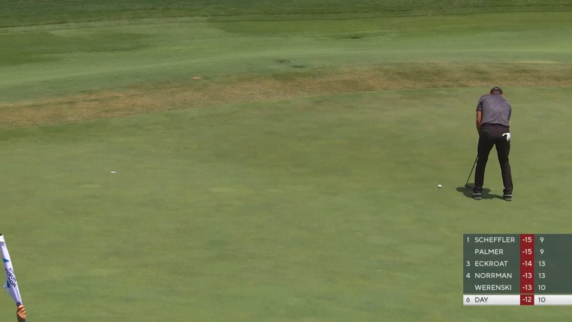 Jason Day sends in putt for birdie at AT&T Byron Nelson