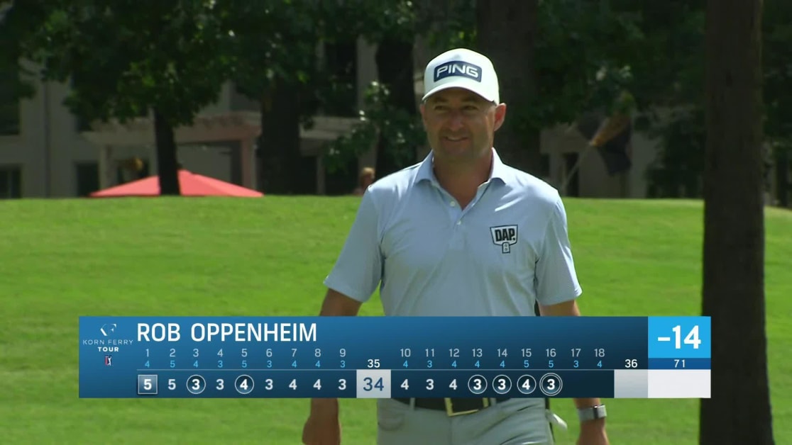 Rob Oppenheim drains eagle putt from distance at BMW Charity Pro-Am