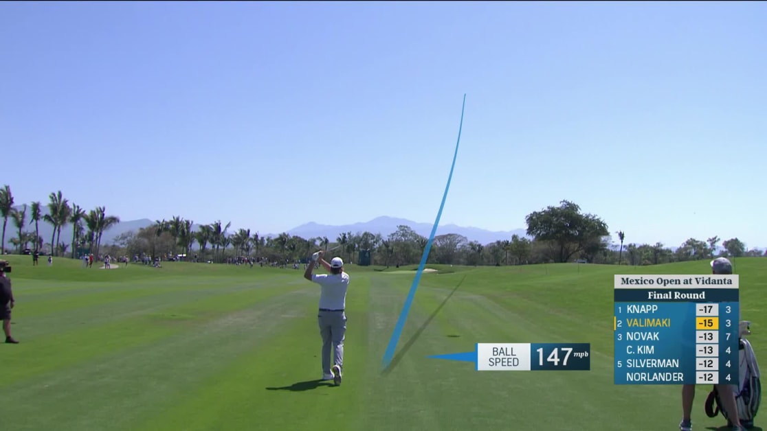 Sami Valimaki throws dart with 5-iron to set up birdie at Mexico Open