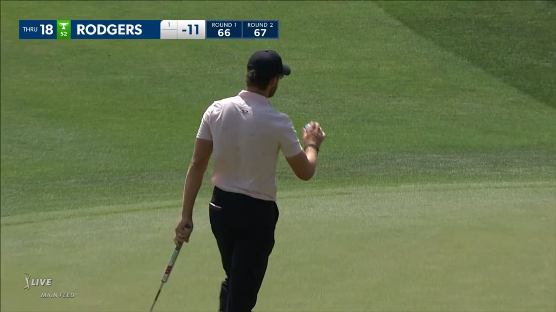 Patrick Rodgers caps off excellent round with birdie on No. 18 at Valero