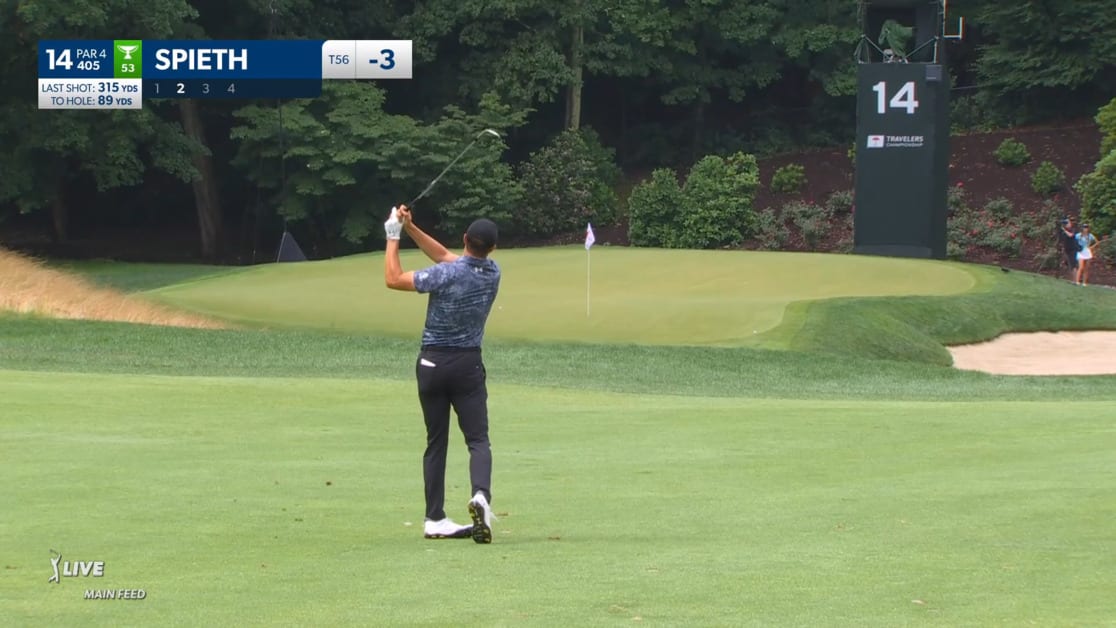 Jordan Spieth spins it close to set up birdie at Travelers