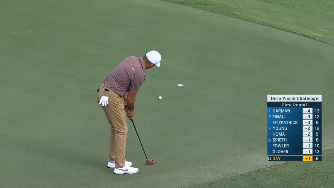 Jason Day bends in birdie putt at Hero World Challenge