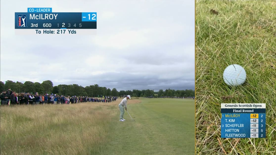 Rory McIlroy's nice iron shot leads to birdie at Genesis Scottish Open