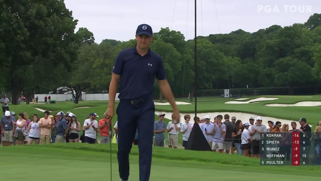 Jordan Spieth dials in 88-yard wedge to 2 feet and birdies at Charles ...