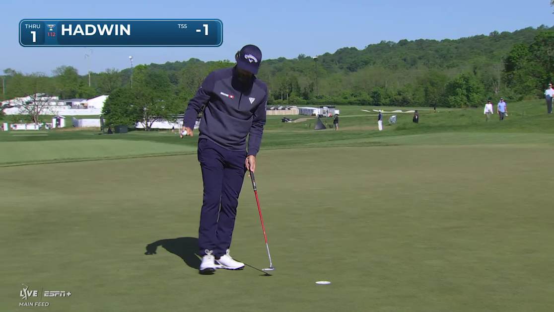 Adam Hadwin makes birdie on No. 1 at Truist Championship