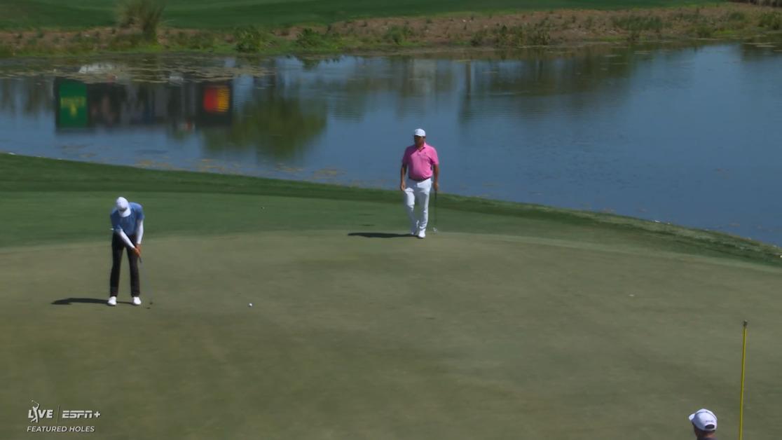 Alex Smalley drips in a 24-foot downhill birdie putt at Cognizant Classic