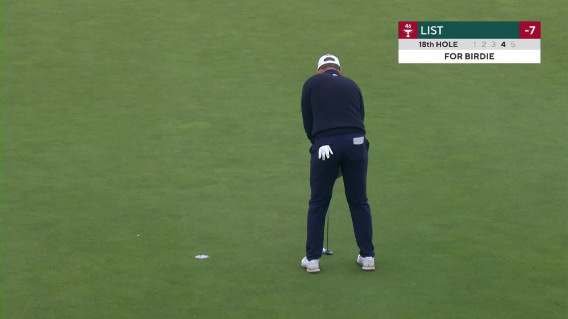 Luke List makes birdie on No. 18 at AT&T Pebble Beach