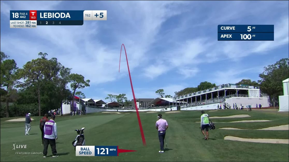 Hank Lebioda sinks a 26-foot birdie putt on No. 18 at Valspar