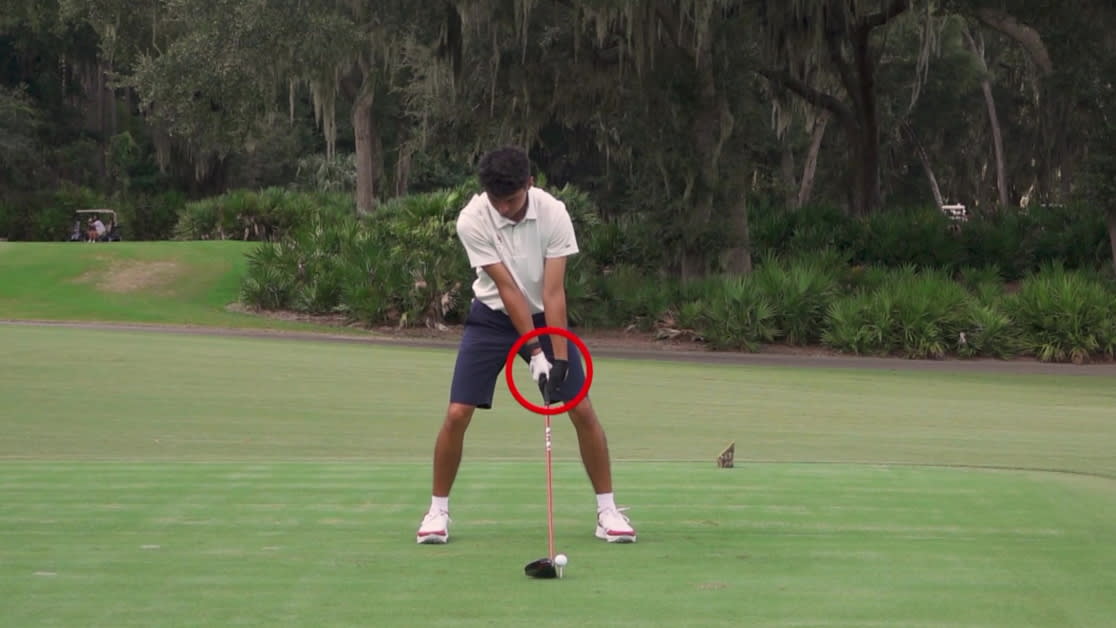 Patrick Welch's cross-handed golf swing