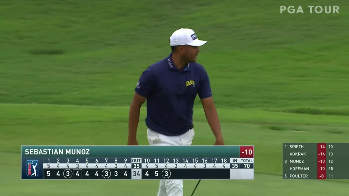 Sebastián Muñoz jars 17-foot birdie putt at Charles Schwab