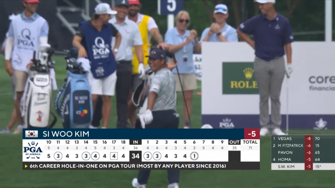 Si Woo Kim makes electric ace from 252 yards at PGA Championship