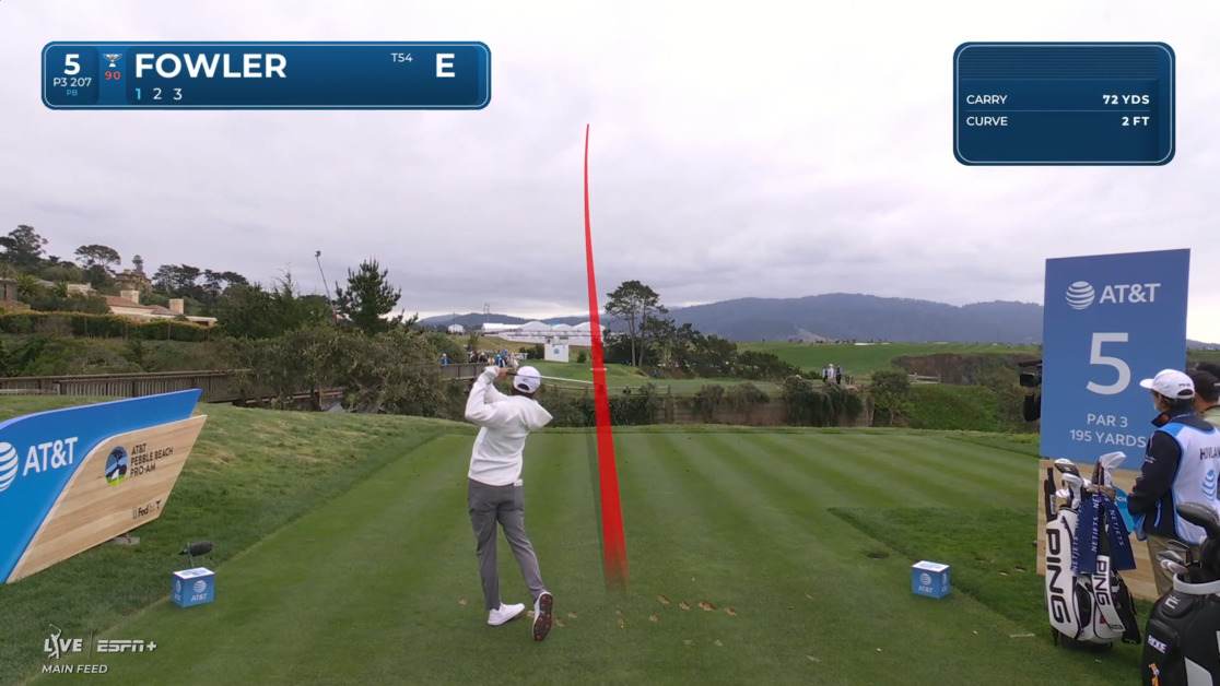 Rickie Fowler dials in tee shot to set up birdie at AT&T Pebble Beach
