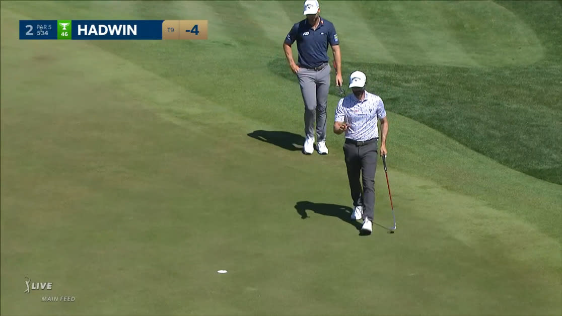 Adam Hadwin sends in 12-footer for birdie at THE PLAYERS