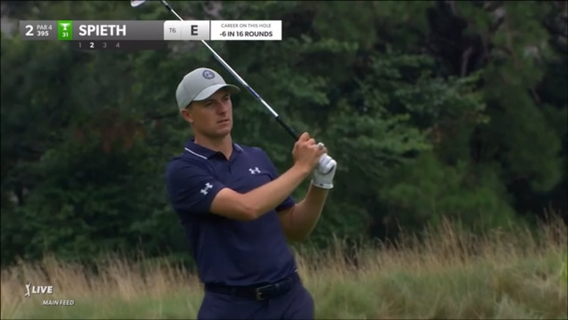 Jordan Spieth spins it close to set up birdie at FedEx St. Jude