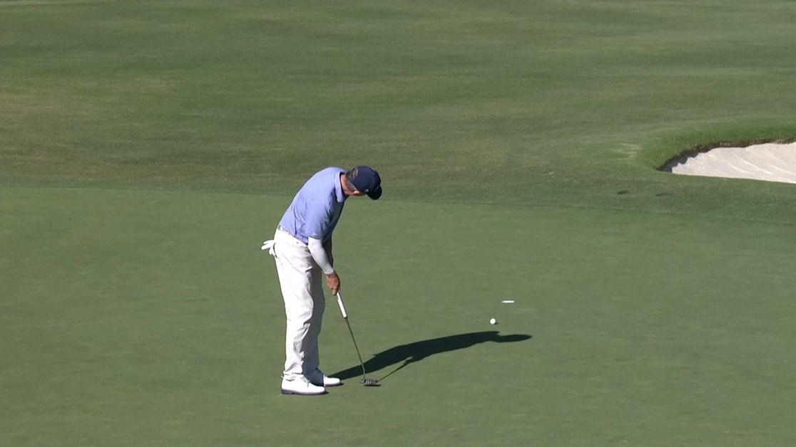 Jason Caron buries putt for birdie at Dominion