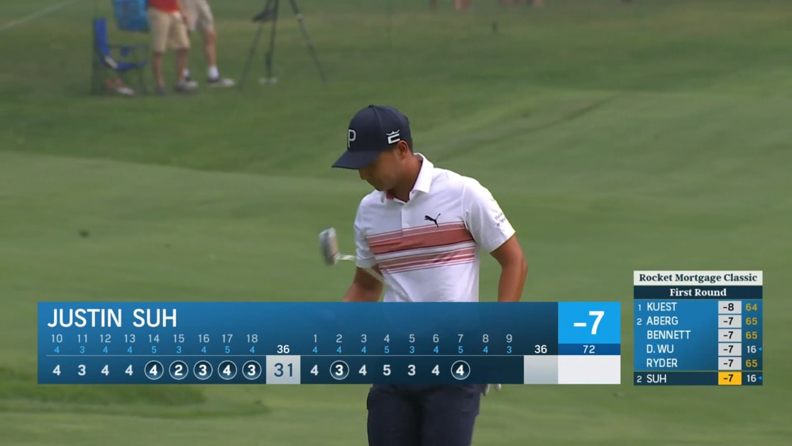 Justin Suh's lag-putt leads to tap in birdie at Rocket Mortgage