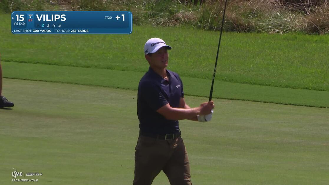 Karl Vilips makes eagle putt on No. 15 at Wyndham