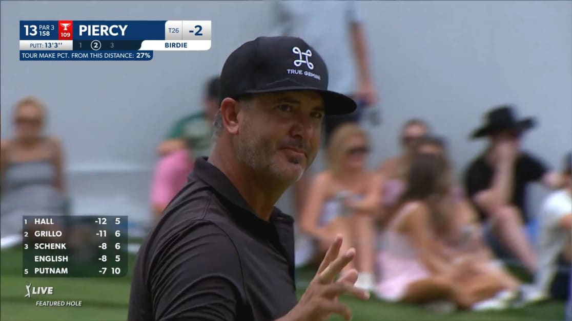 Scott Piercy makes 13-foot putt for birdie at Charles Schwab