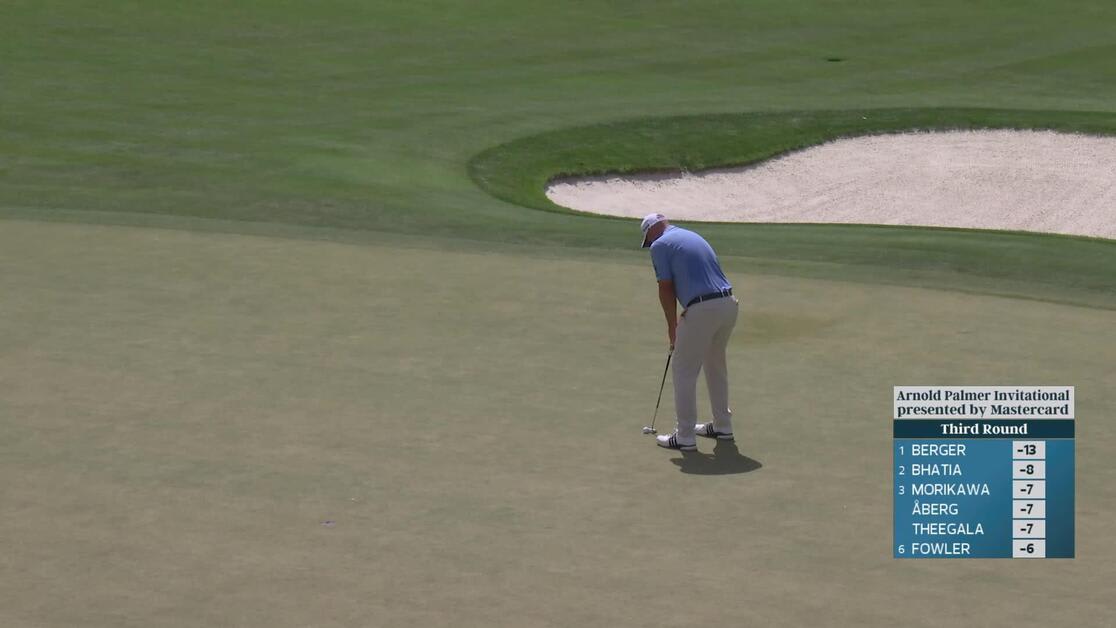 Sepp Straka sinks 12-foot birdie putt on No. 2 at Arnold Palmer