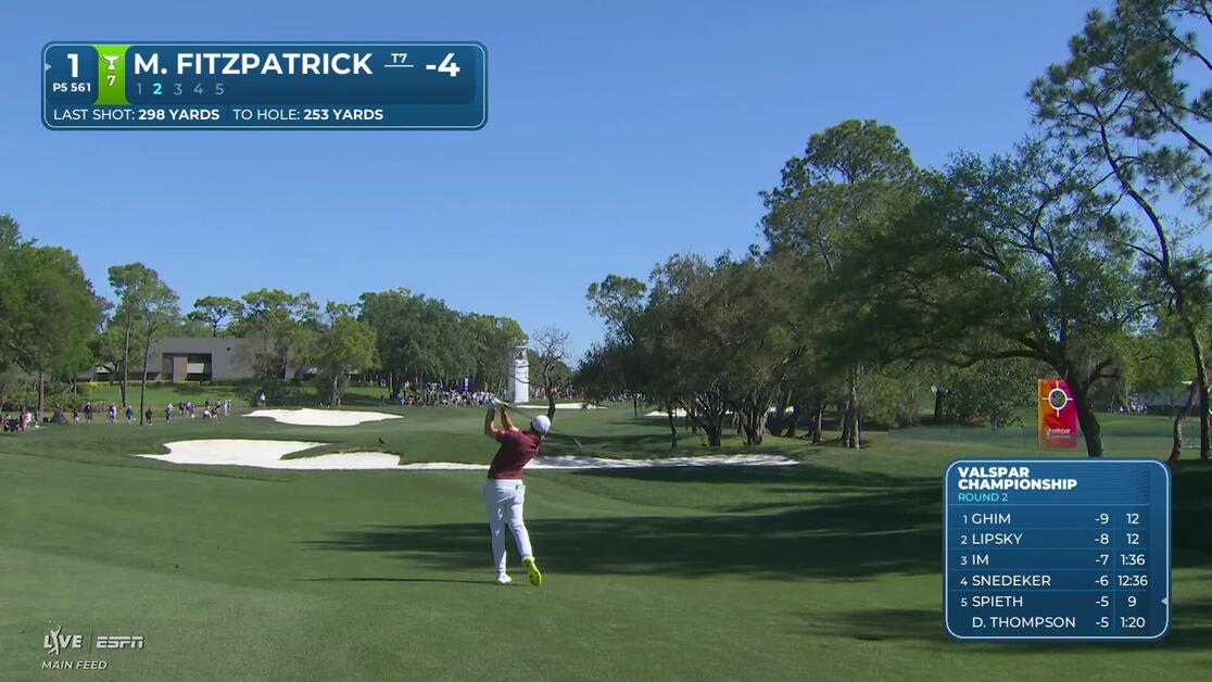 Matt Fitzpatrick drains 4-foot birdie putt on No. 1 at Valspar