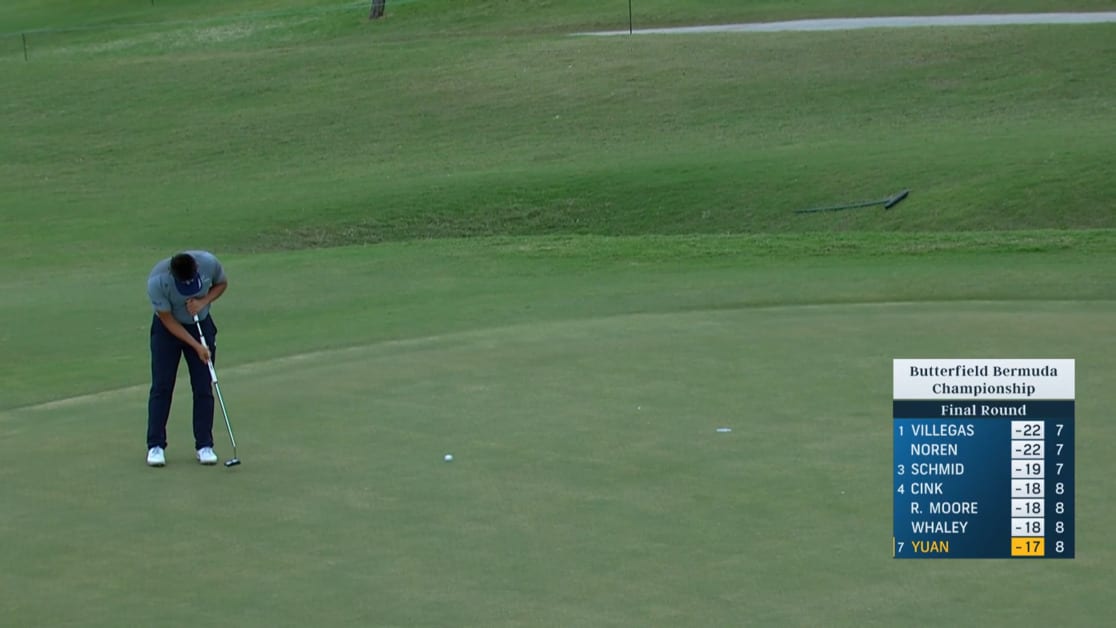 Carl Yuan sinks birdie putt at Butterfield Bermuda