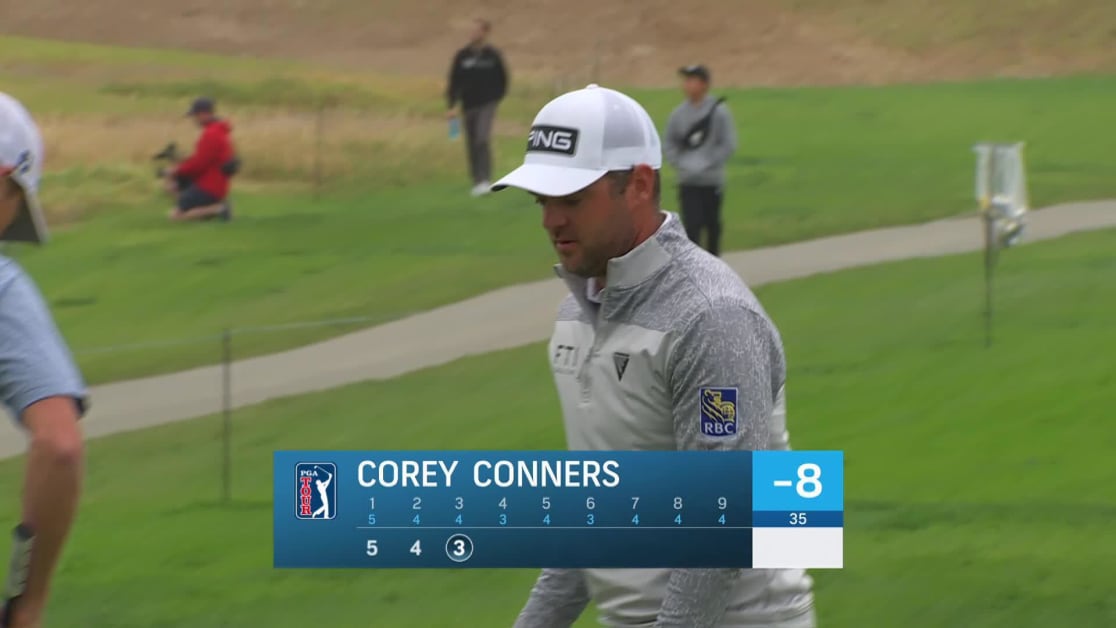 Corey Conners sinks a 21-foot birdie putt at Genesis