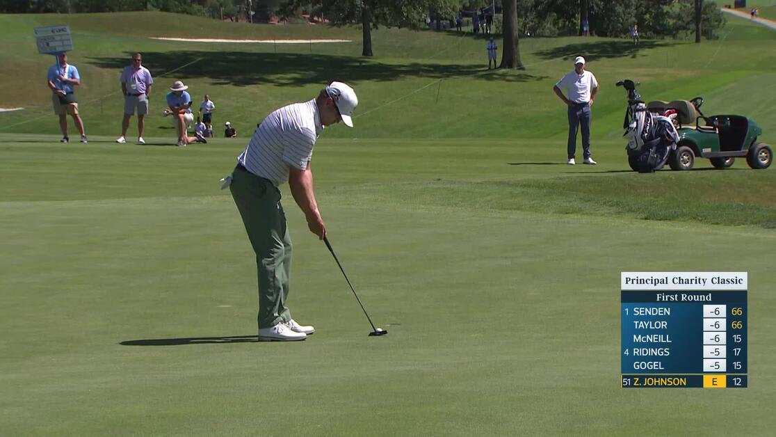 Zach Johnson makes birdie on No. 13 at Principal Charity Classic
