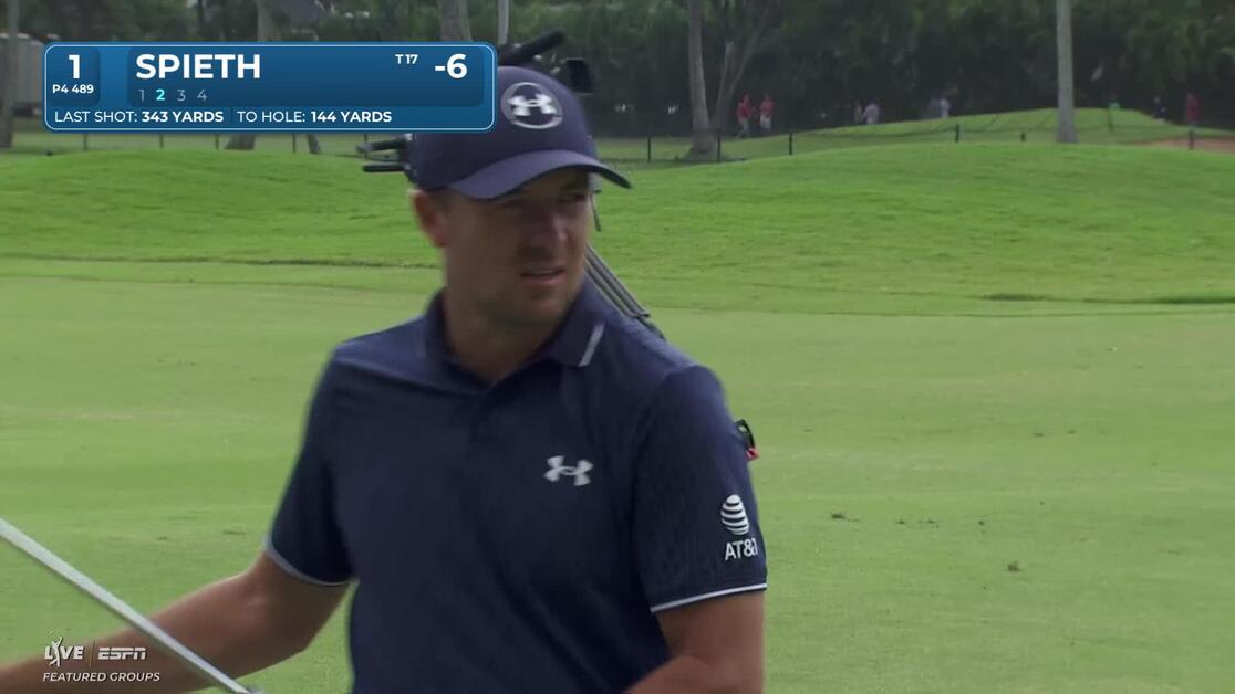 Jordan Spieth hits 143-yard approach to 6 feet, sets up birdie at Sony Open