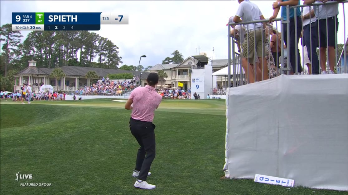 Jordan Spieth gets up-and-down from near grandstands at RBC Heritage