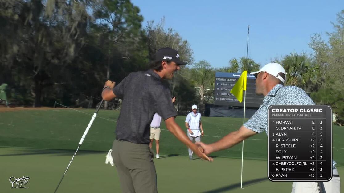Grant Horvat drains lengthy birdie putt from off the green at Creator ...