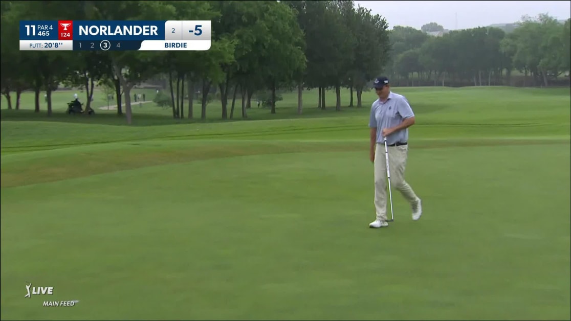 Henrik Norlander drains 20-footer for birdie at AT&T Byron Nelson