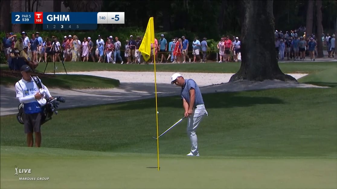 Doug Ghim chips it close to set up birdie at RBC Heritage
