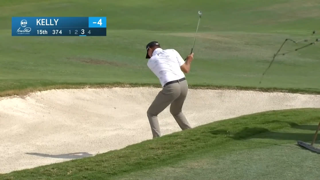Jerry Kelly holes bunker shot for birdie at Invited Classic