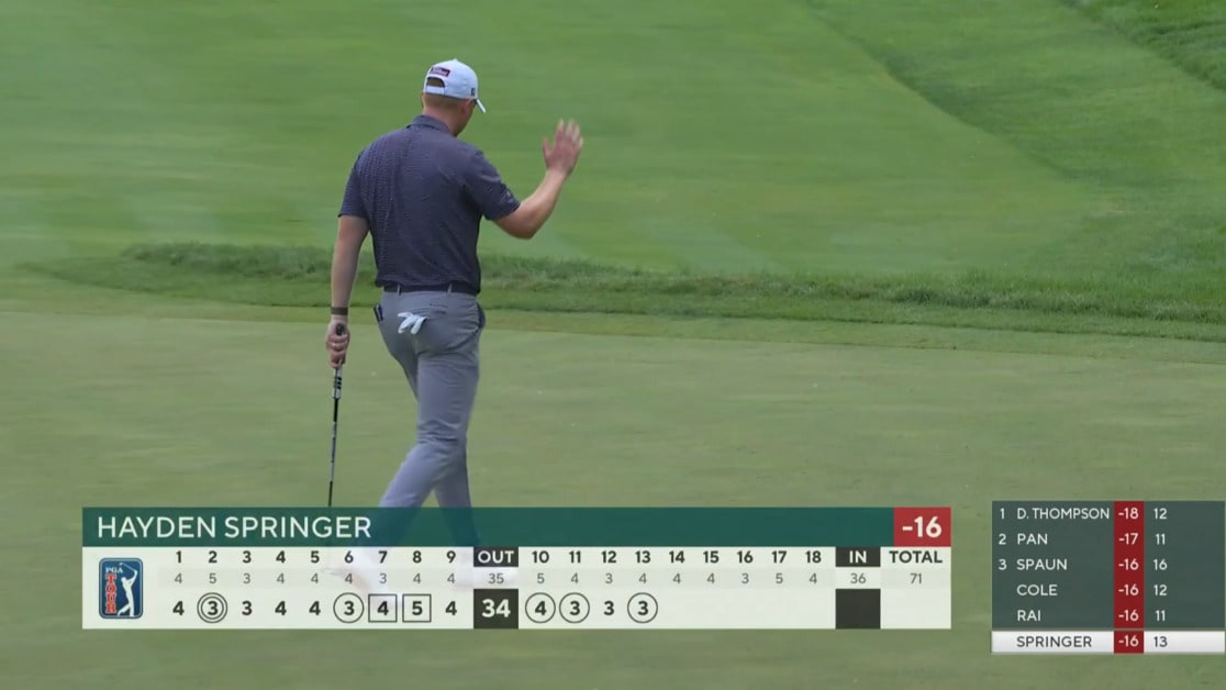 Hayden Springer makes 14-foot putt for birdie at John Deere