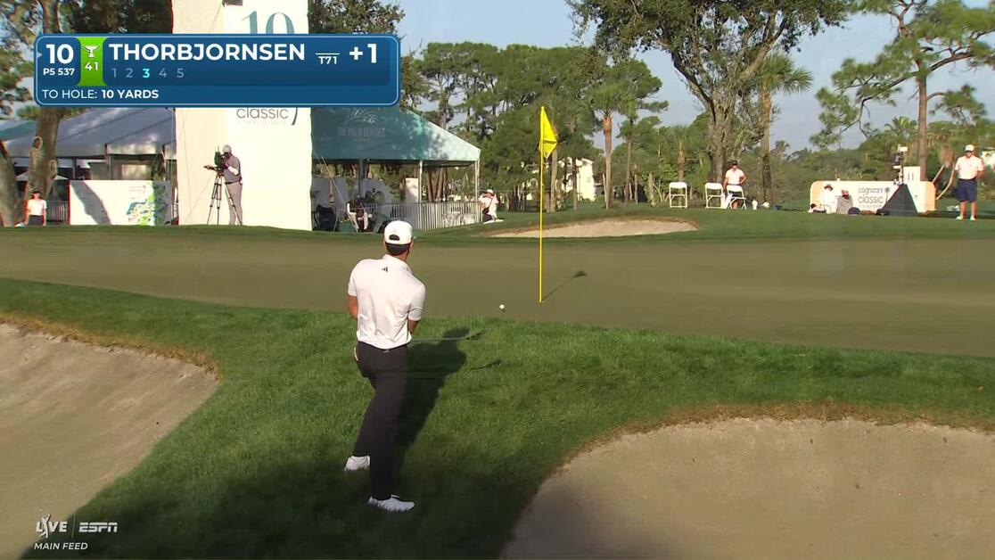 Michael Thorbjornsen taps in from 3 inches for birdie on No. 10 at ...