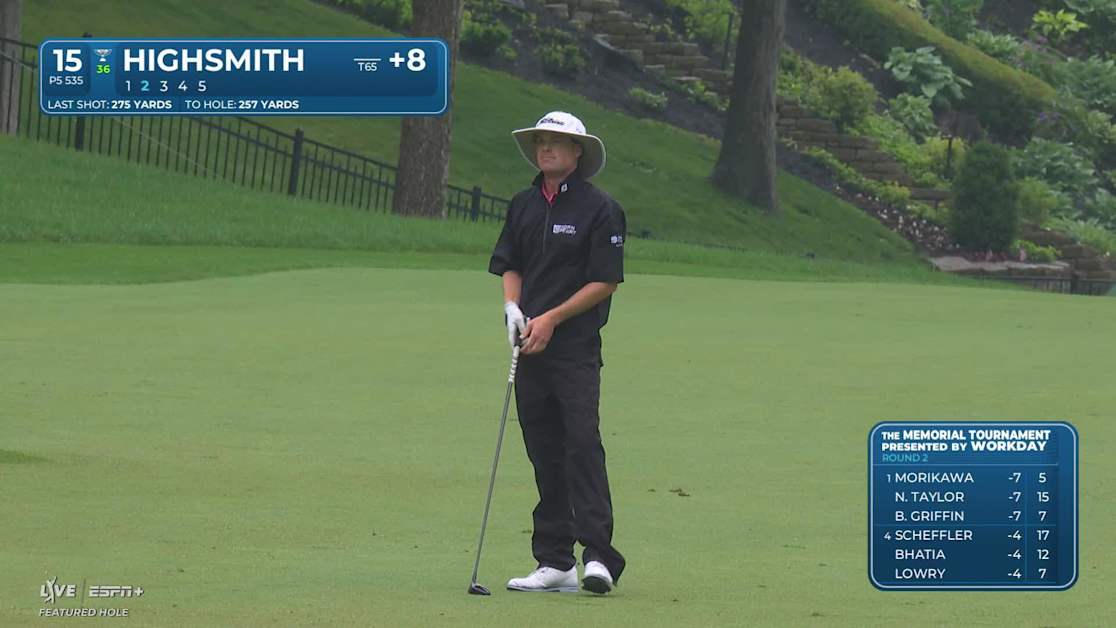 Joe Highsmith makes birdie on No. 15 at the Memorial