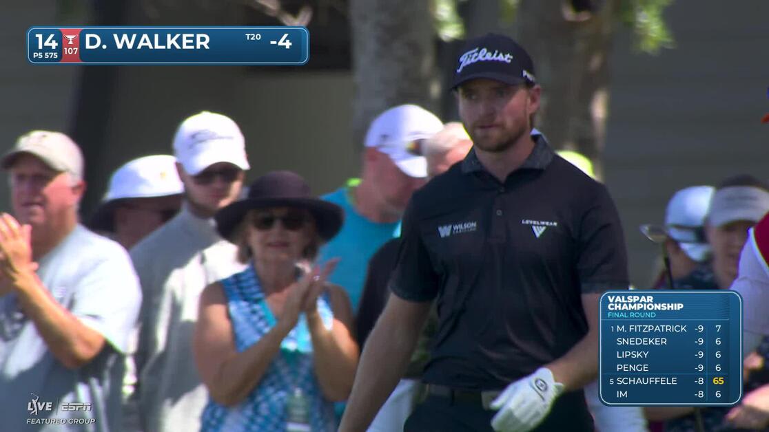 Danny Walker hits 128-yard approach to 11 feet, sets up birdie on No ...