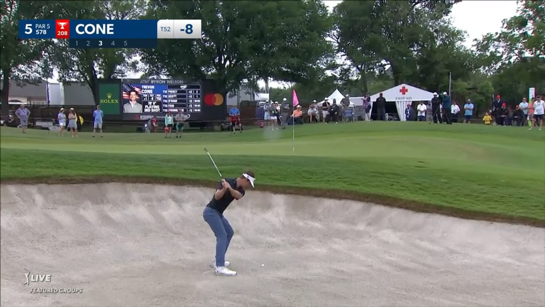 Trevor Cone gets up-and-down from greenside bunker at AT&T Byron Nelson